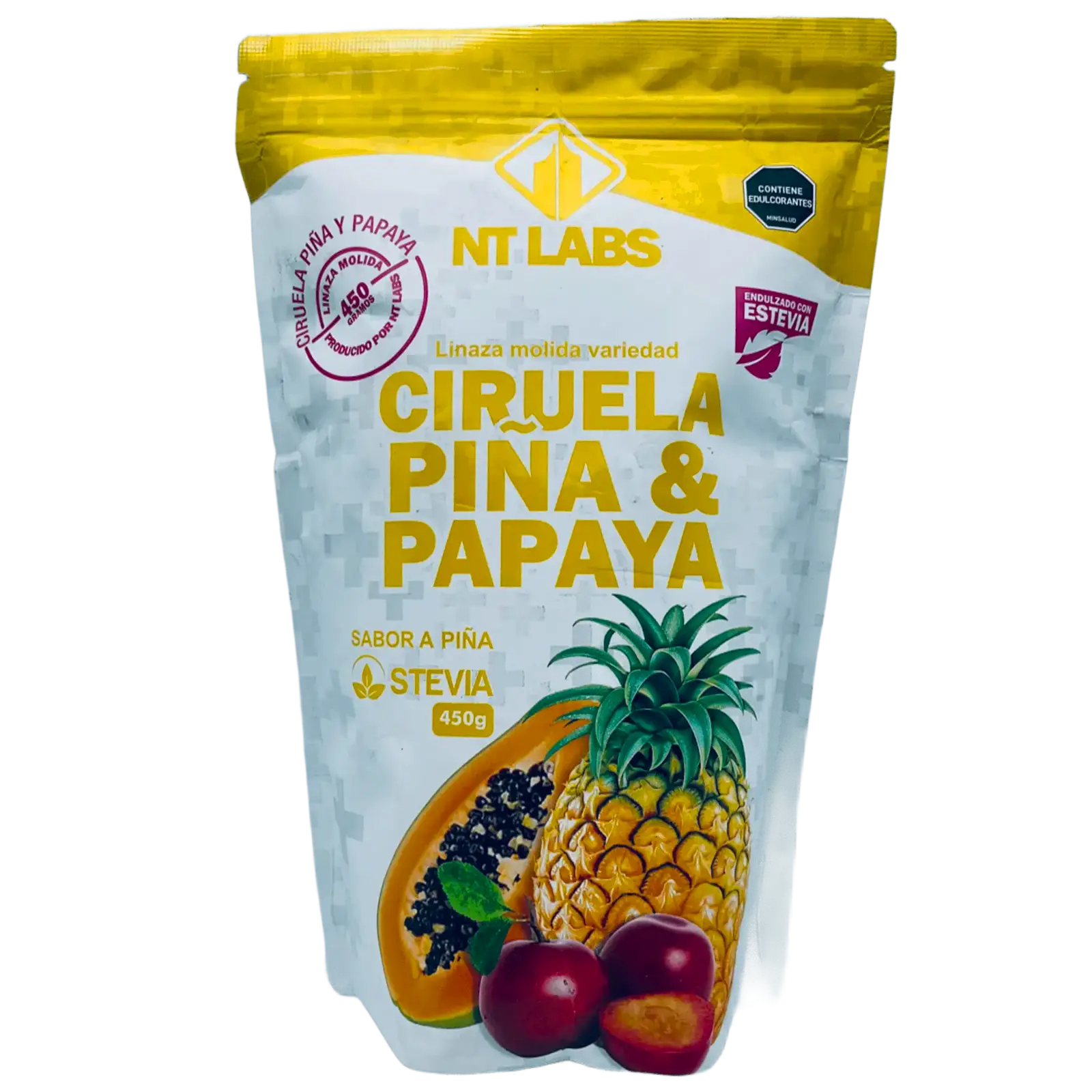 Linaza Molida con Ciruela, Piña y Papaya 450g | Suplemento de Fibra